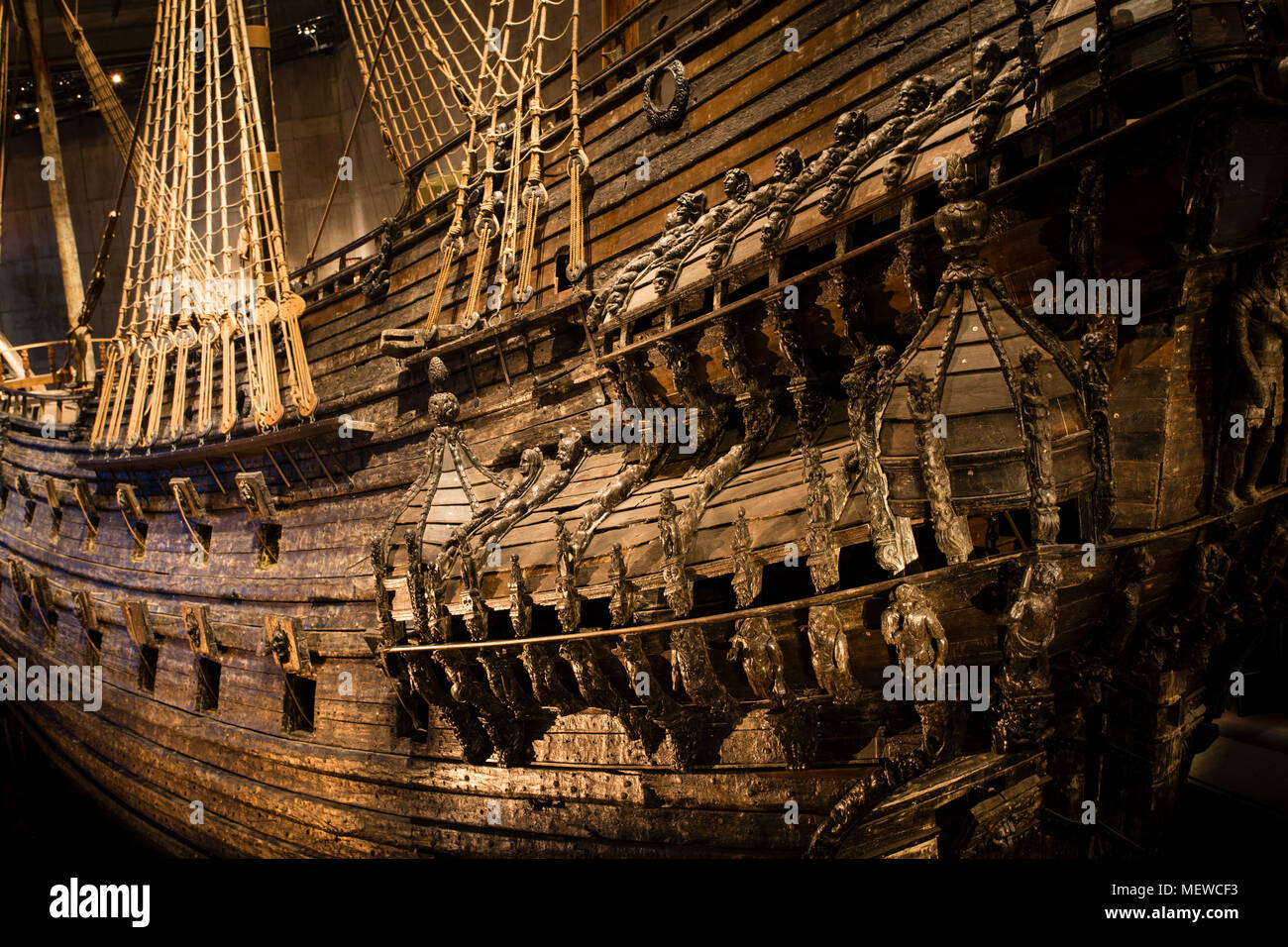 Naval ship Vasa that capsized and sank in Stockholm in 1628 Stock Photo ...