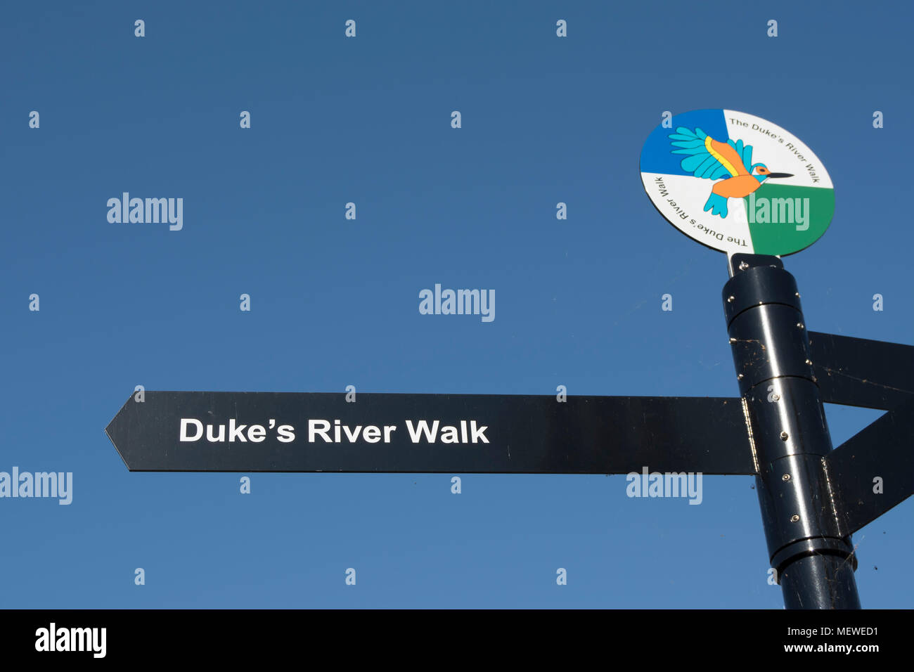 direction sign for the duke's river walk, alongside the duke of ...