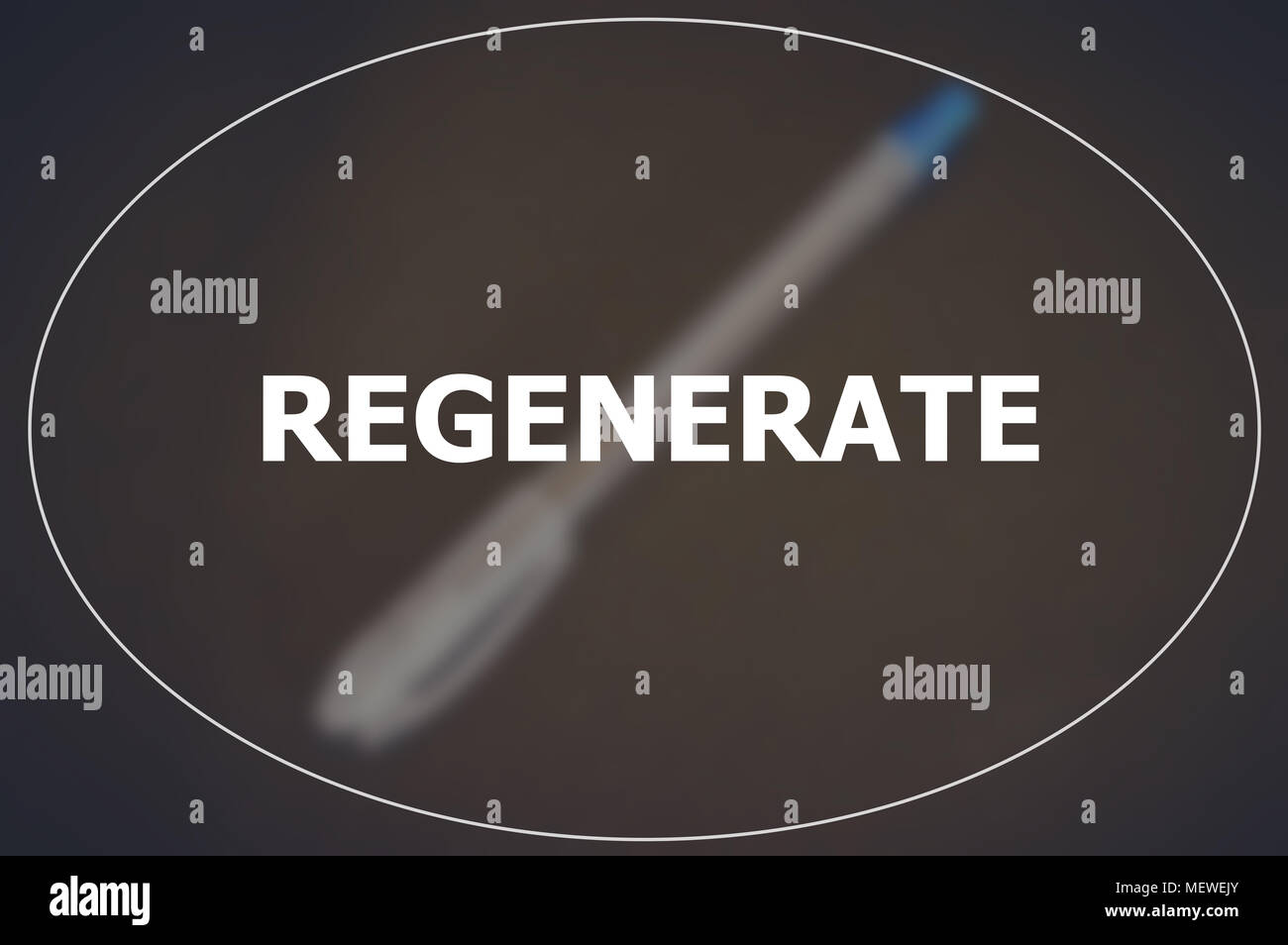 Regenerate word with business blurring background Stock Photo - Alamy