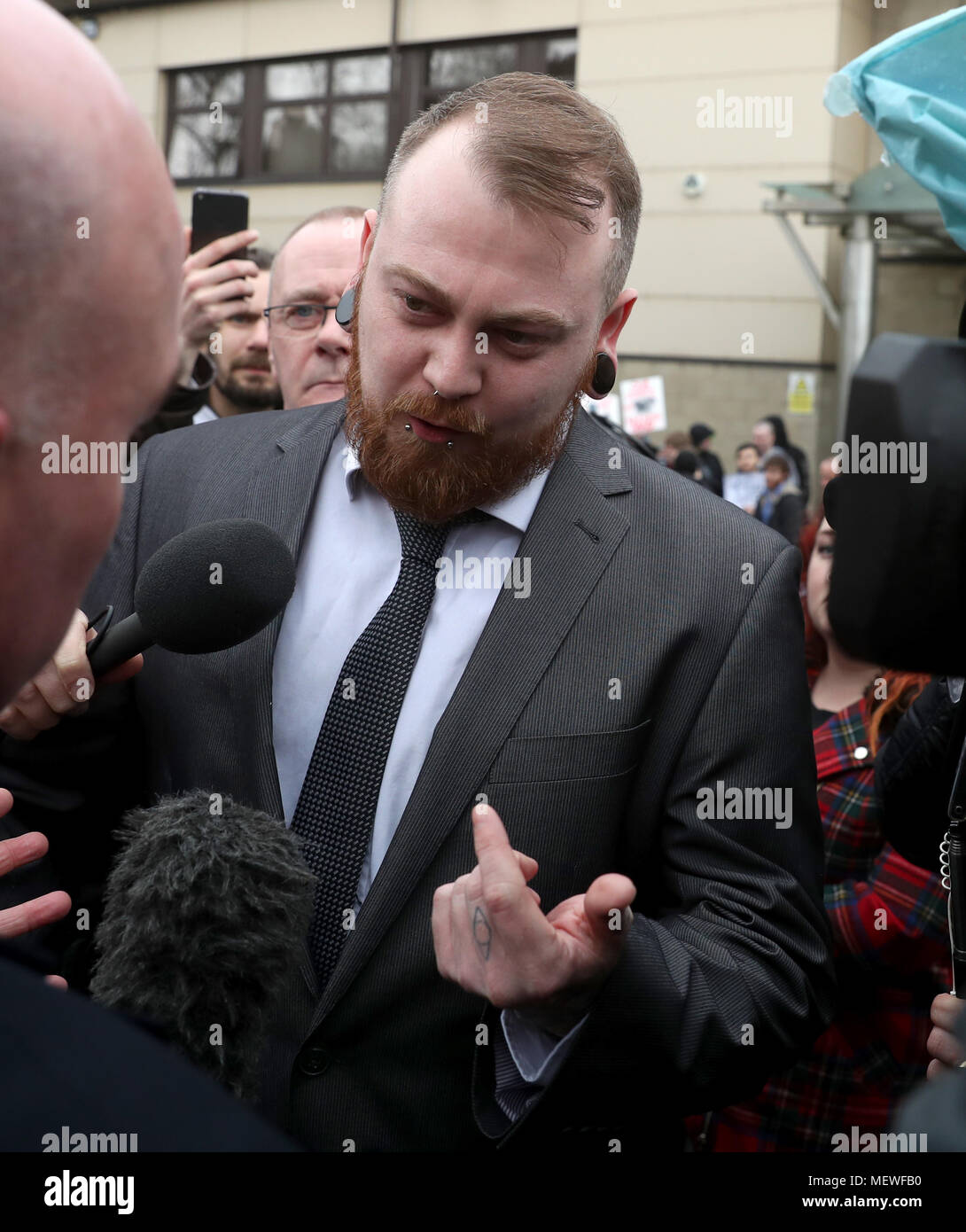 Media outside airdrie sheriff court hi-res stock photography and images ...