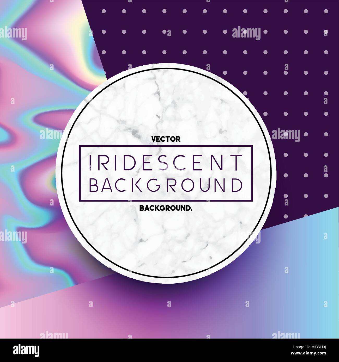Marble circle label design with iridescent holographic textures and ...