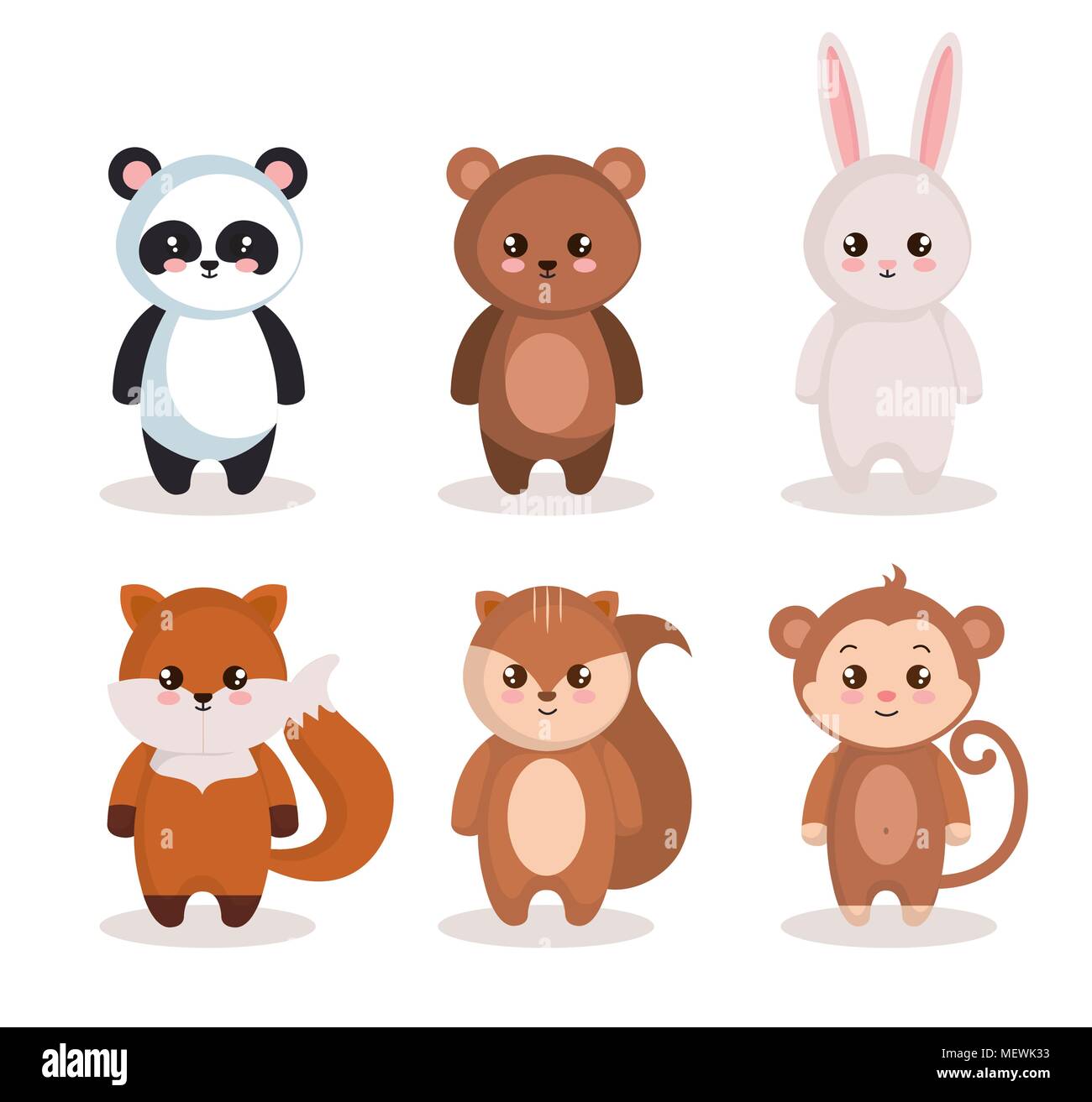 cute set animals characters Stock Vector Image & Art - Alamy