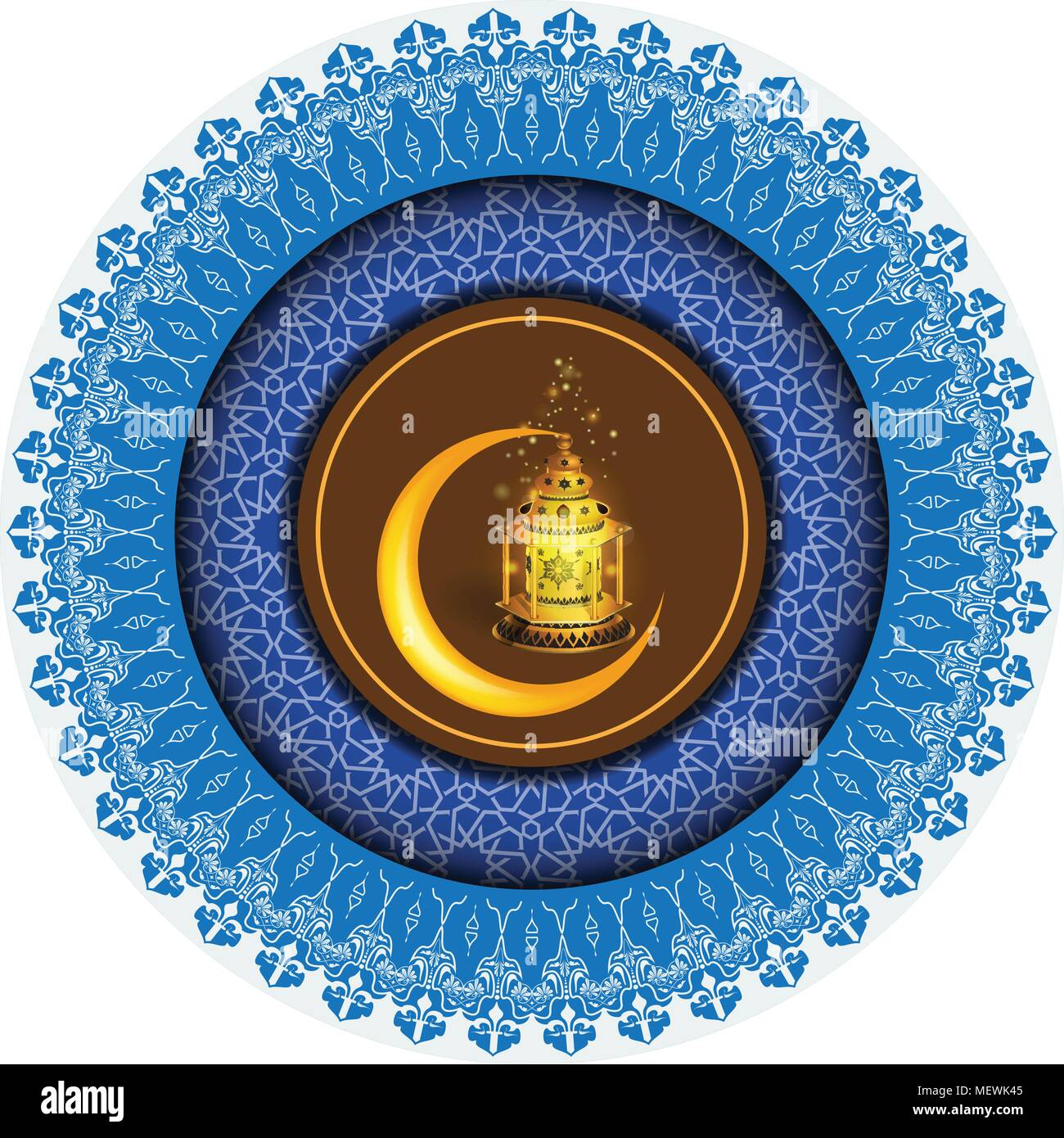 Vector Ramadan greeting ornament pattern background with circle floral ...