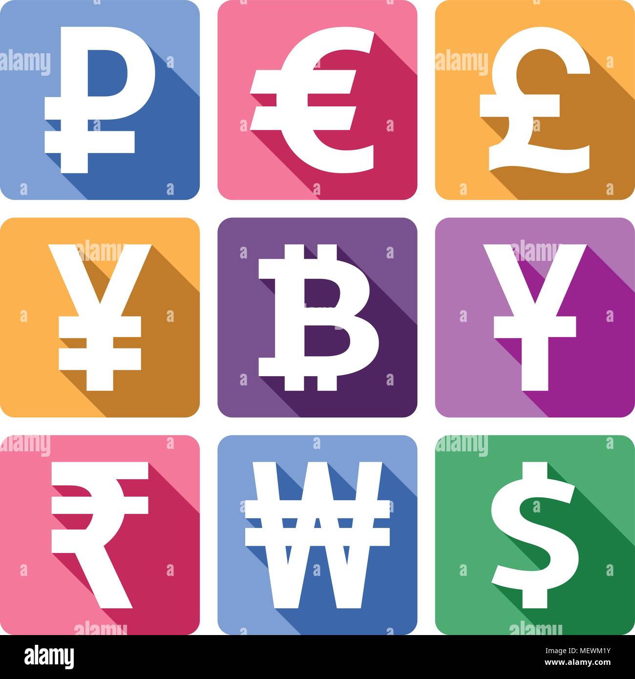International currency icon set hi-res stock photography and images - Alamy