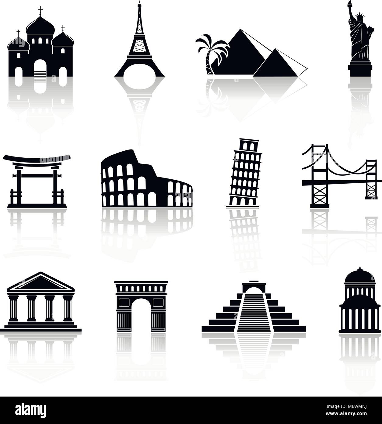 Landmarks Icons Set. Vector Illustration Stock Vector Image & Art - Alamy