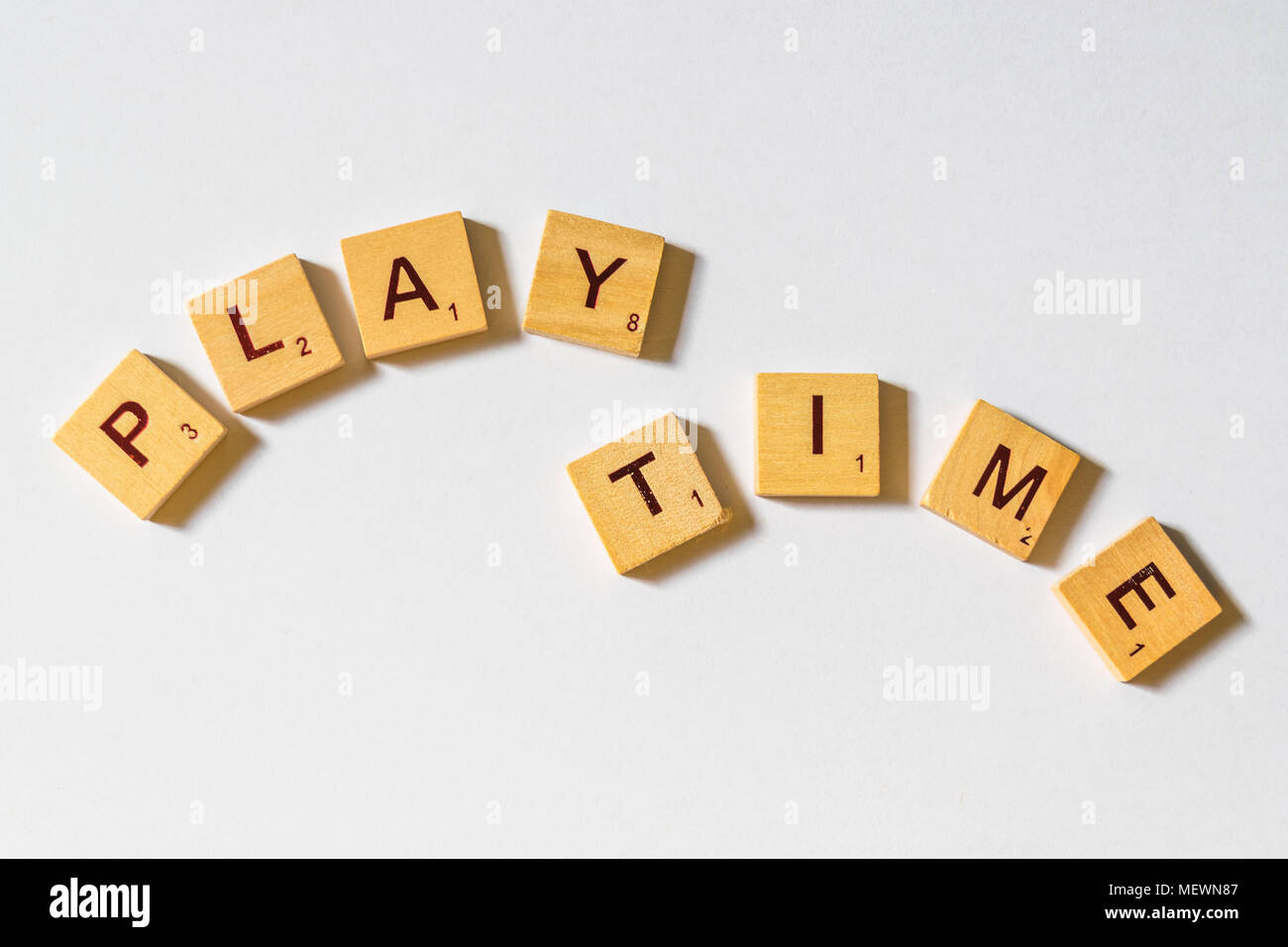 Lettering of a board game with writing Stock Photo - Alamy