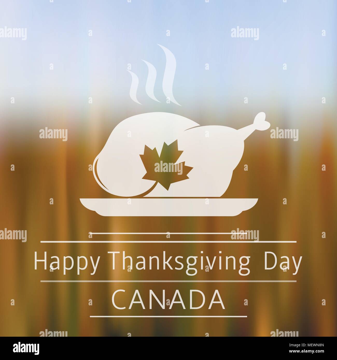 Happy Thanksgiving Day Canada Blurred Background. Vector illustration ...