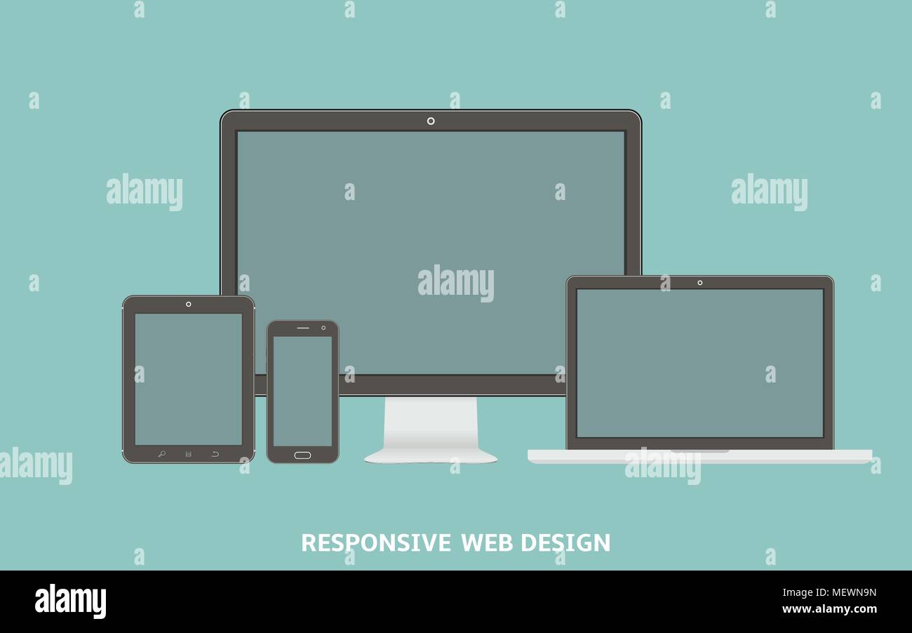 Set of modern technology devices template for responsive design ...
