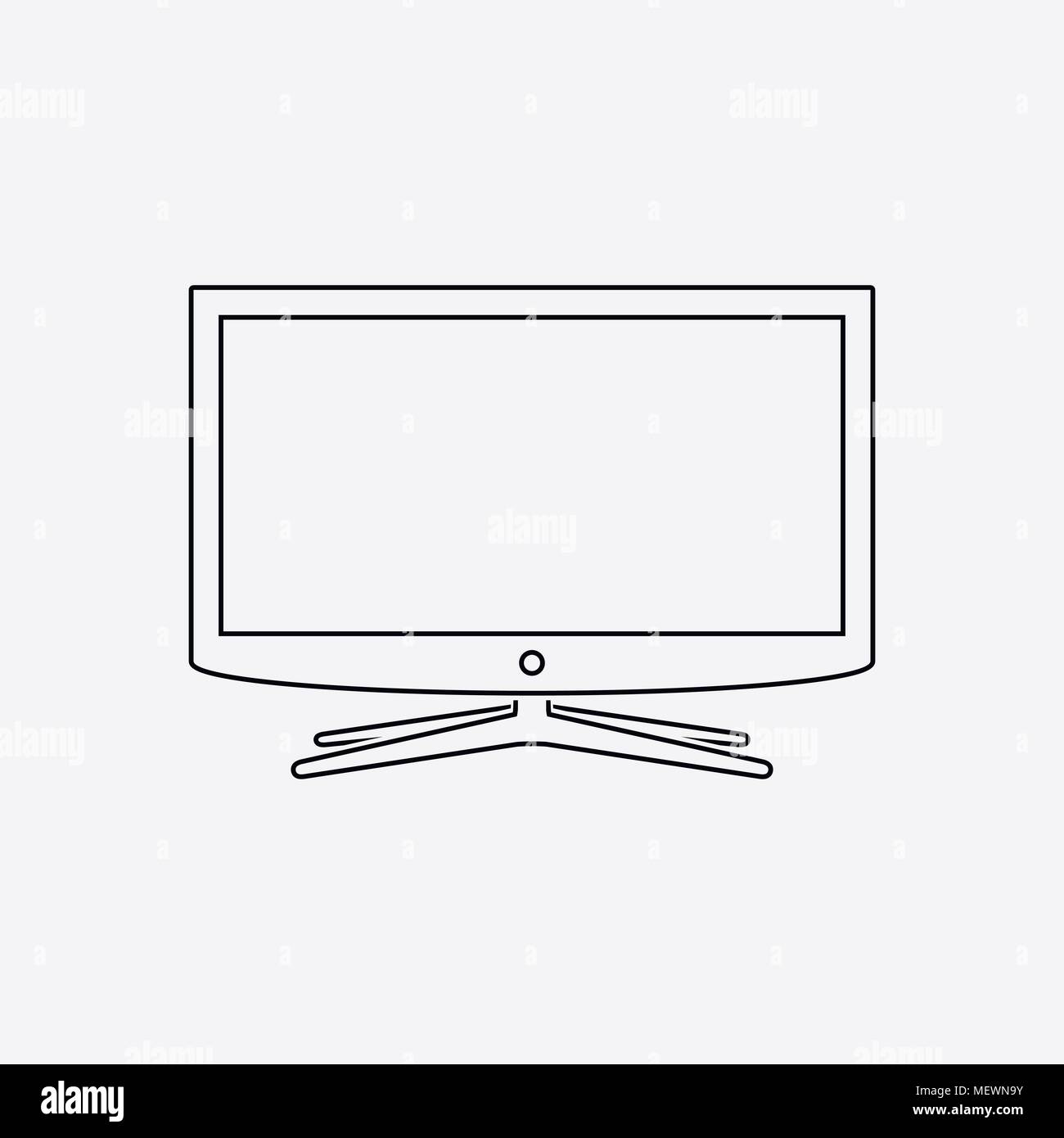 Smart TV Icon. Linear Vector Illustration Stock Vector Image & Art - Alamy