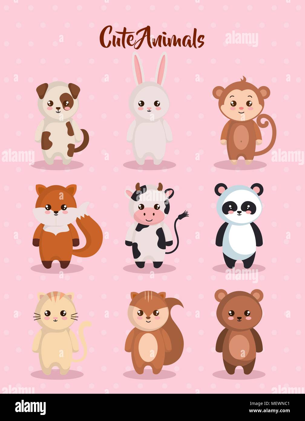 cute set animals characters Stock Vector Image & Art - Alamy