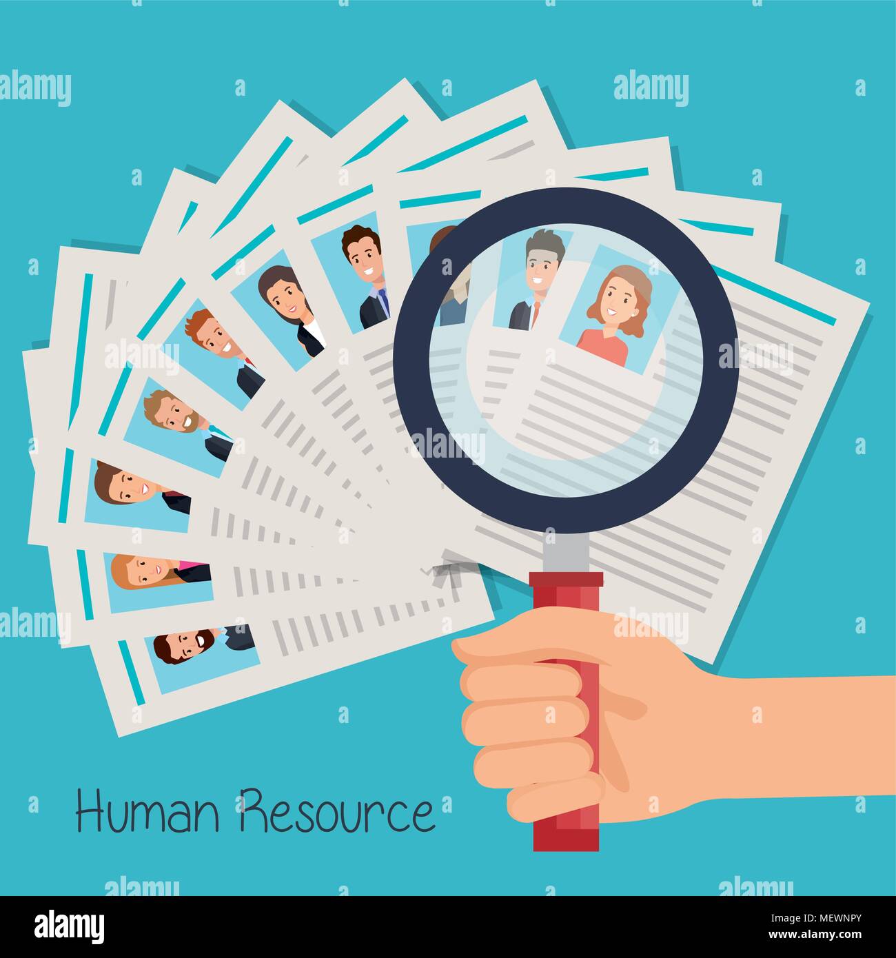 set curriculum vitae with hand and magnifying Stock Vector Image & Art ...
