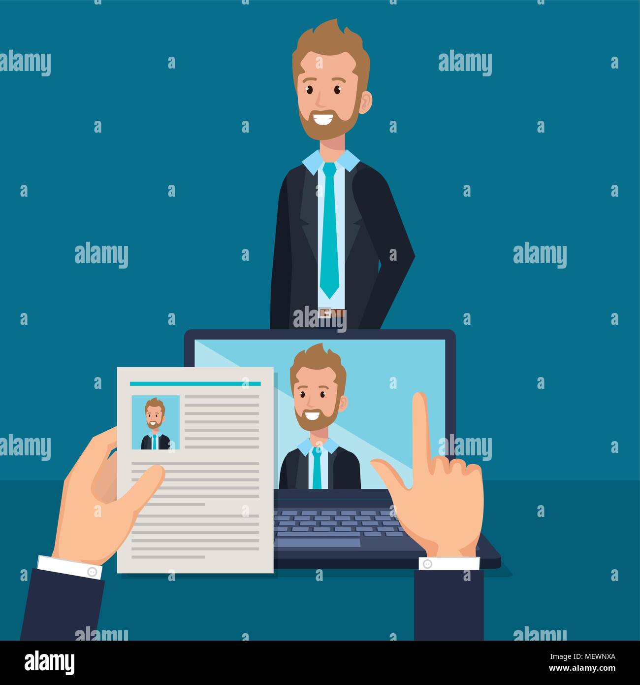 man with laptop human resources Stock Vector Image & Art - Alamy