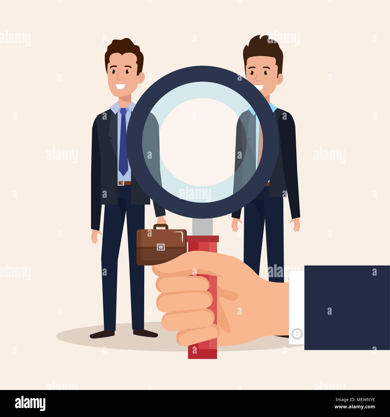 men characters with magnifying glass Stock Vector Image & Art - Alamy