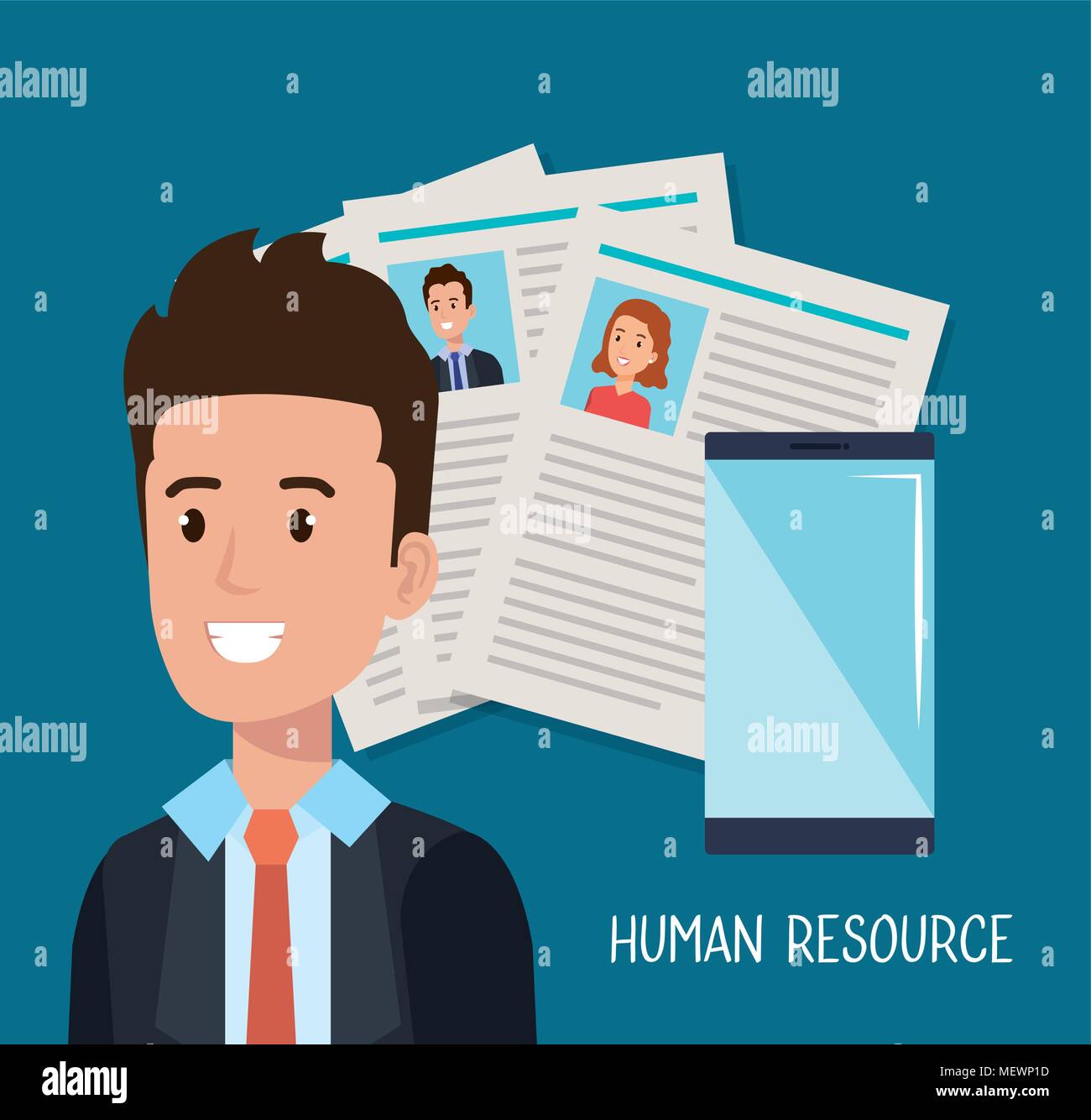 man with smartphone human resources Stock Vector Image & Art - Alamy