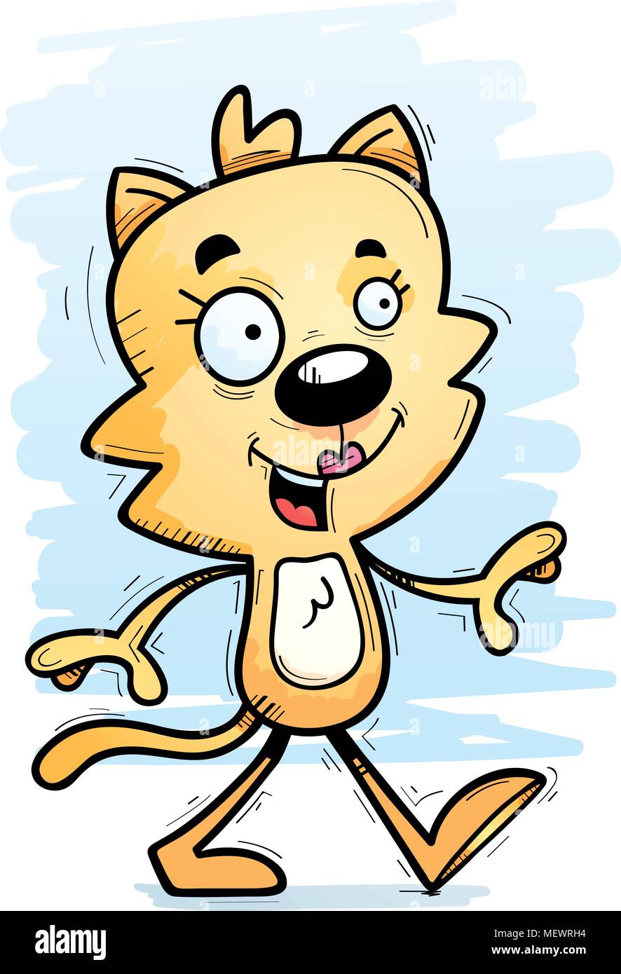 A cartoon illustration of a female cat walking Stock Vector Image & Art ...