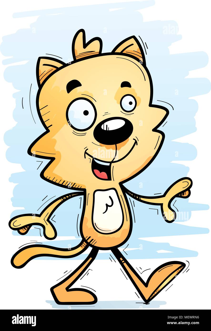 A cartoon illustration of a male cat walking Stock Vector Image & Art ...