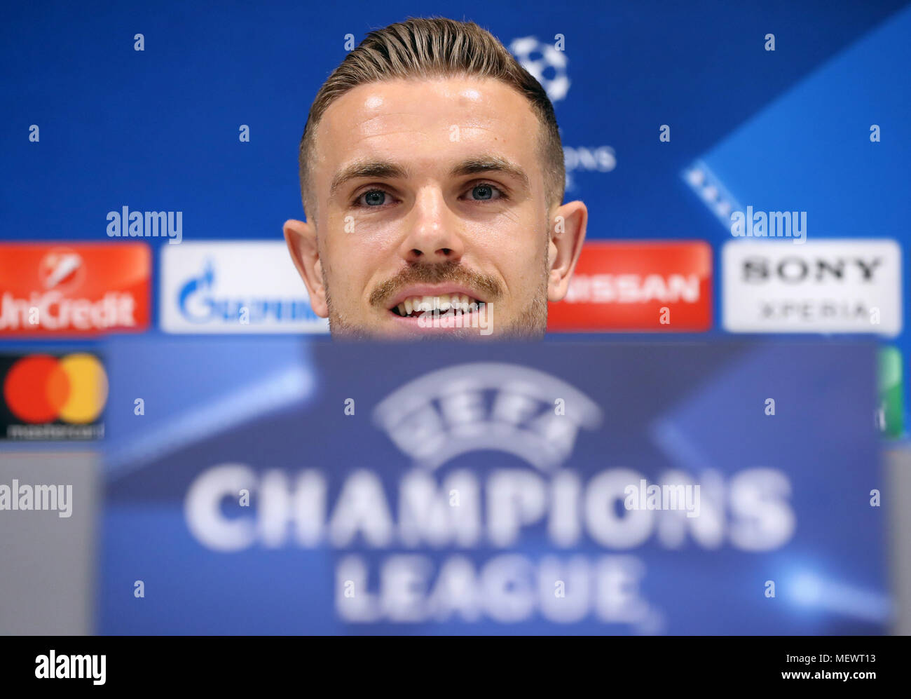 Liverpool's Jordan Henderson during a press conference at Anfield ...