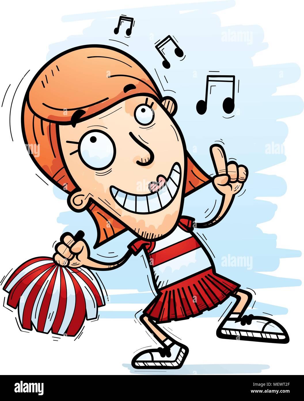 A cartoon illustration of a woman cheerleader dancing Stock Vector ...