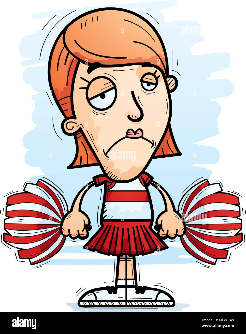 A cartoon illustration of a woman cheerleader looking sad Stock Vector ...
