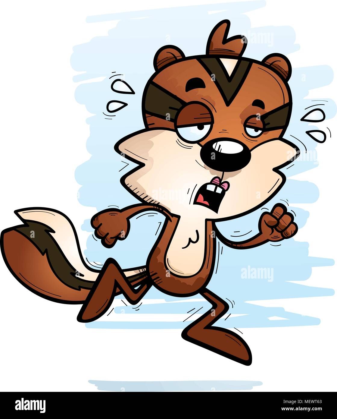 A cartoon illustration of a female chipmunk running and looking ...