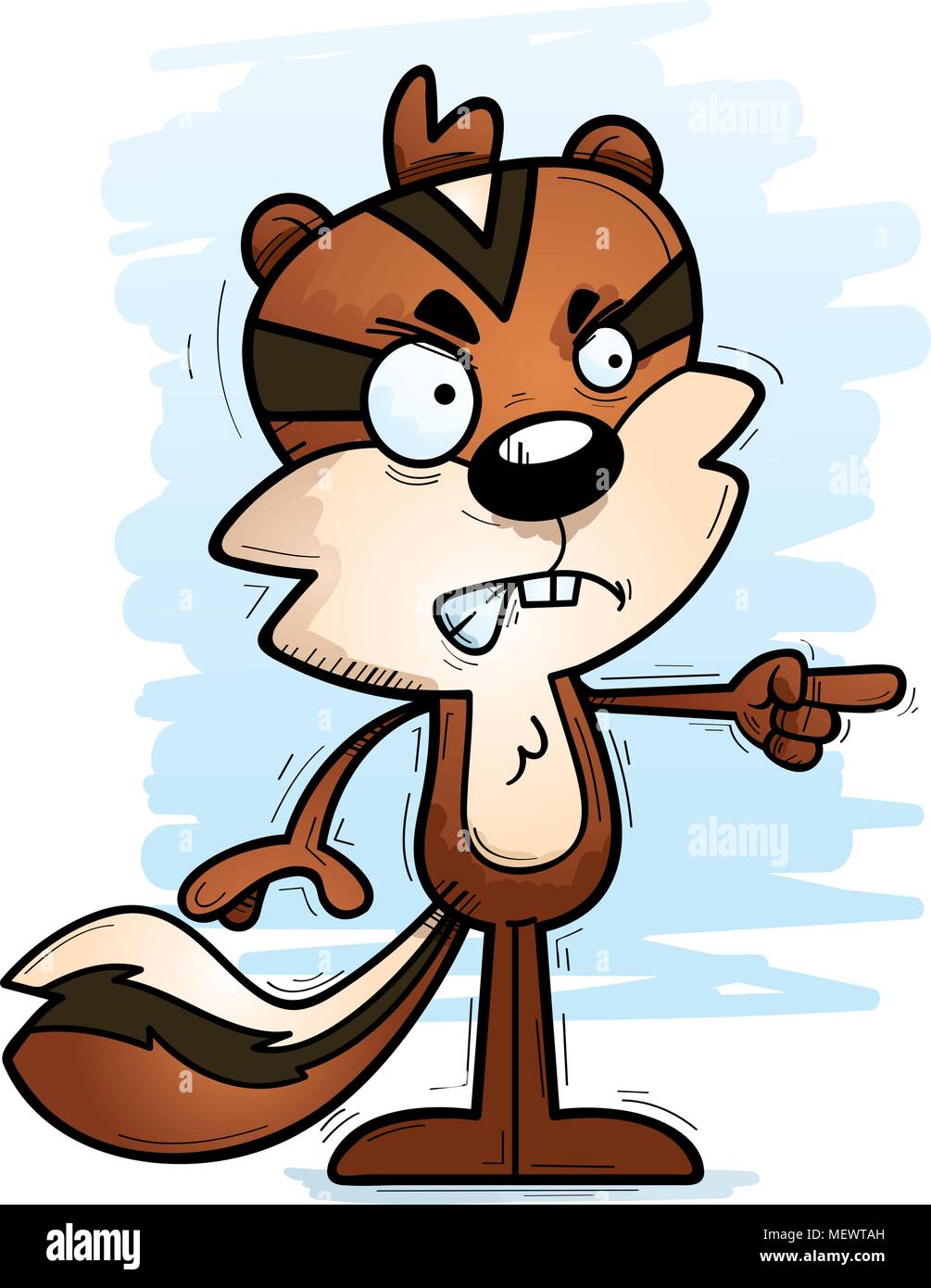 A cartoon illustration of a male chipmunk looking angry and pointing ...