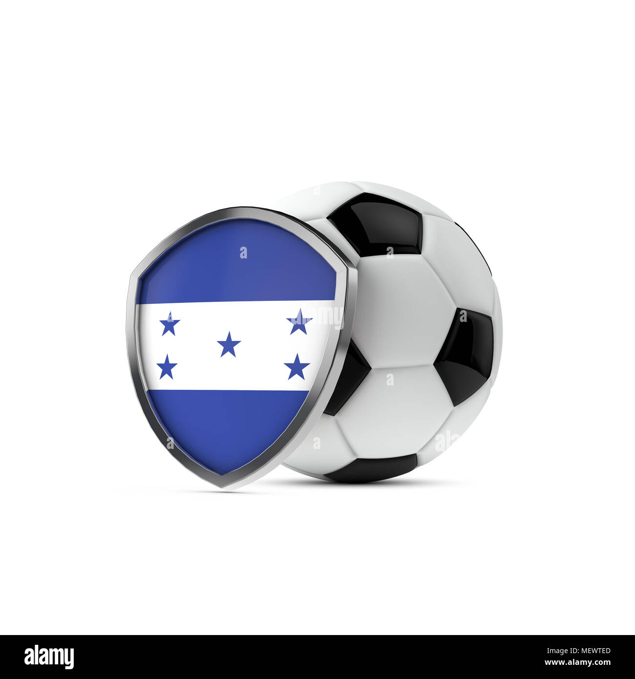 Honduras national flag shield with a soccer ball. 3D Rendering Stock ...