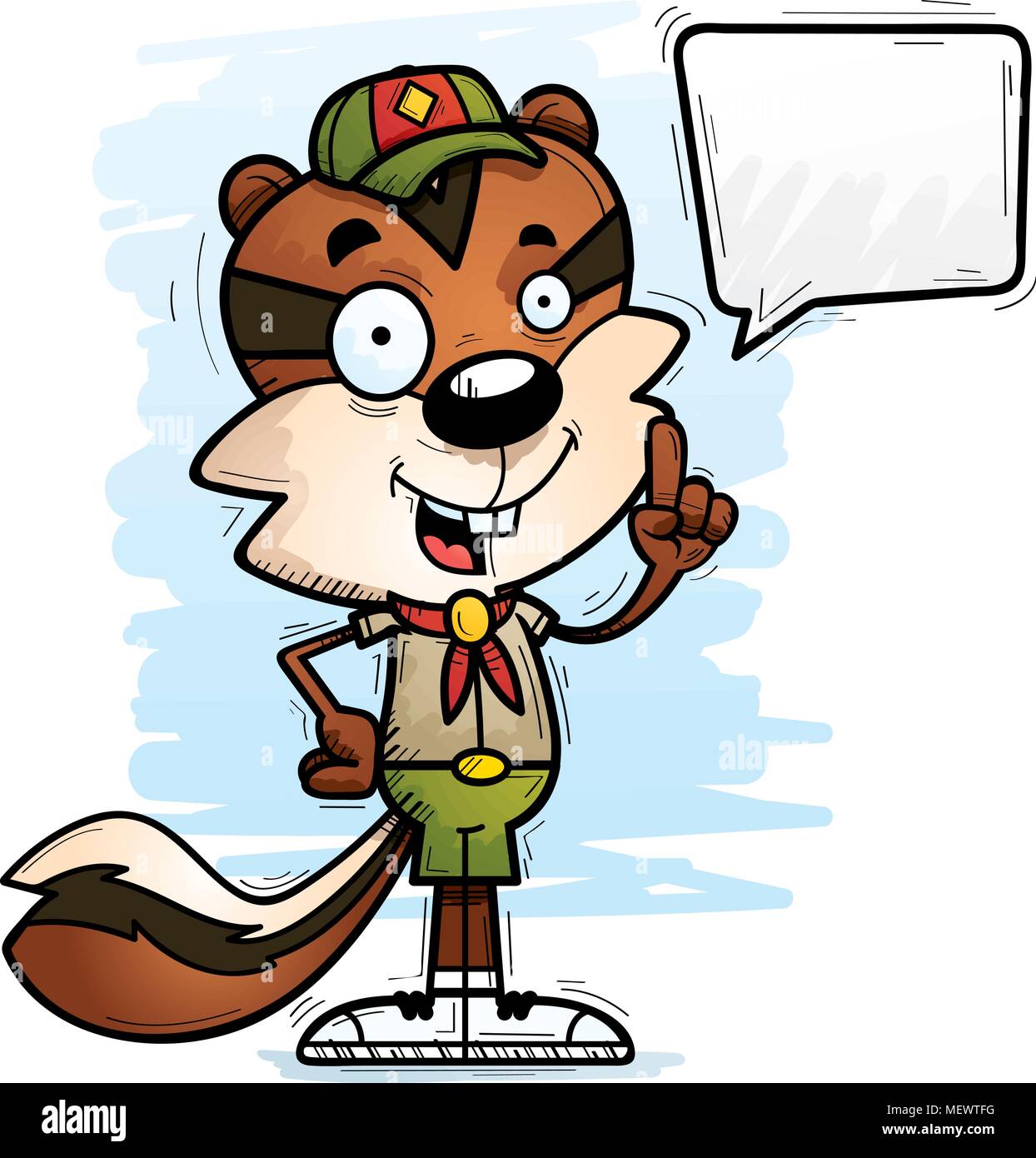 A cartoon illustration of a male chipmunk scout talking Stock Vector ...