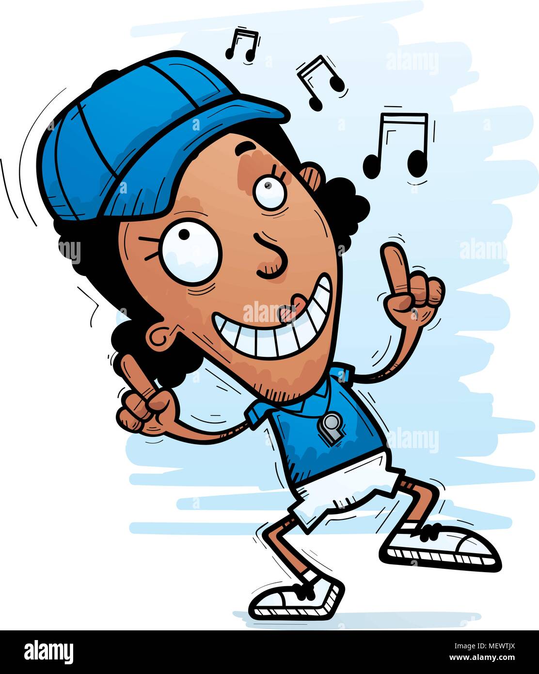 A cartoon illustration of a black woman coach dancing Stock Vector ...