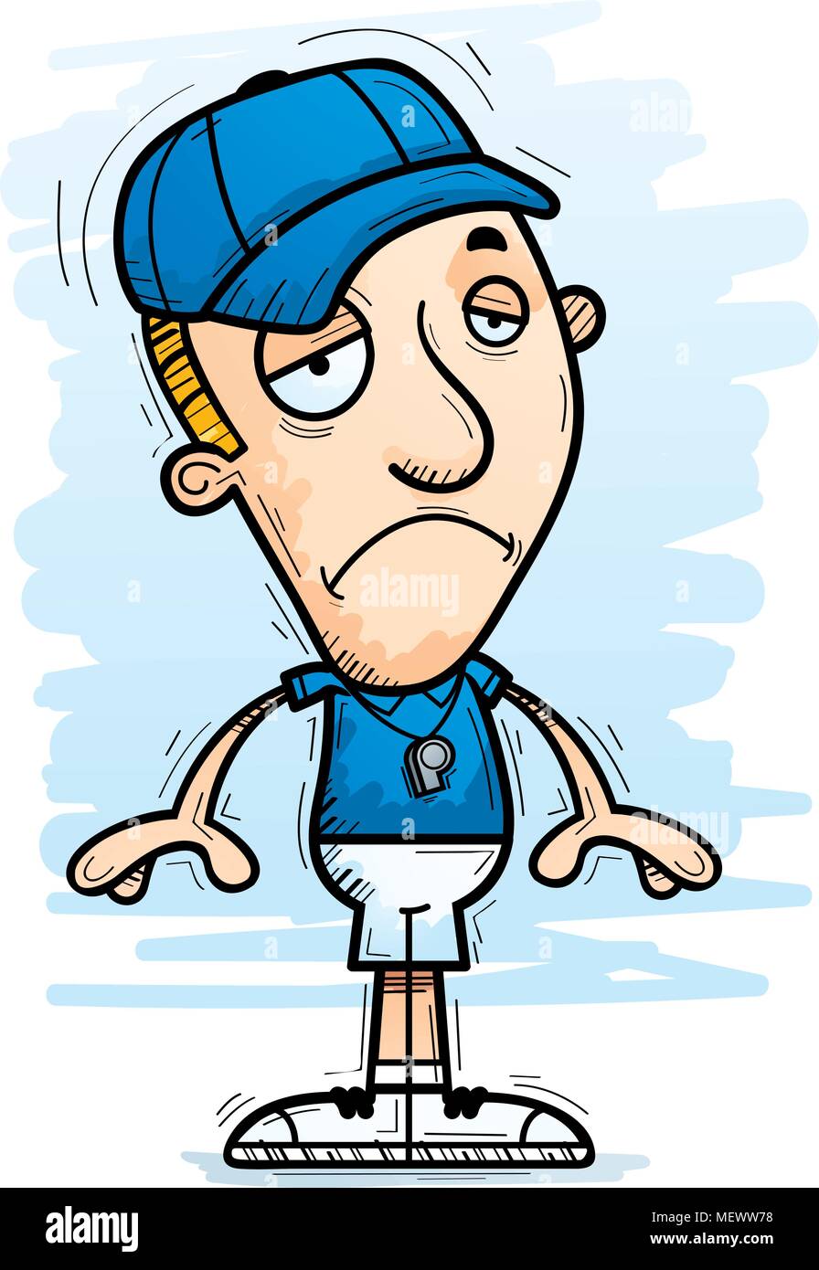 A cartoon illustration of a man coach looking sad Stock Vector Image ...