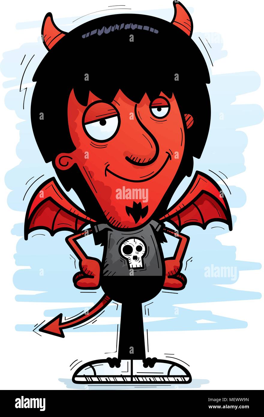 A cartoon illustration of a demon looking confident Stock Vector Image ...