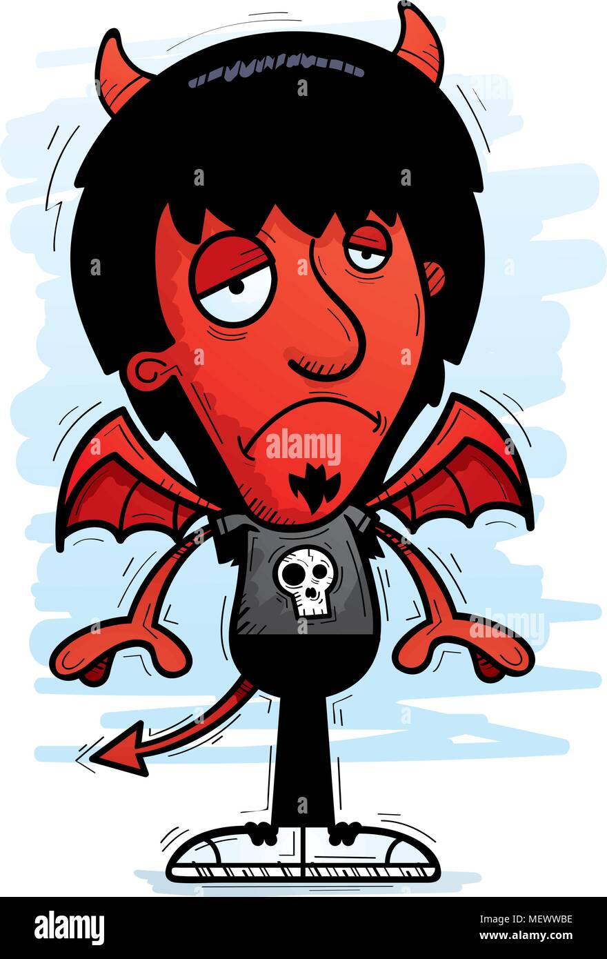 A cartoon illustration of a demon looking sad Stock Vector Image & Art ...