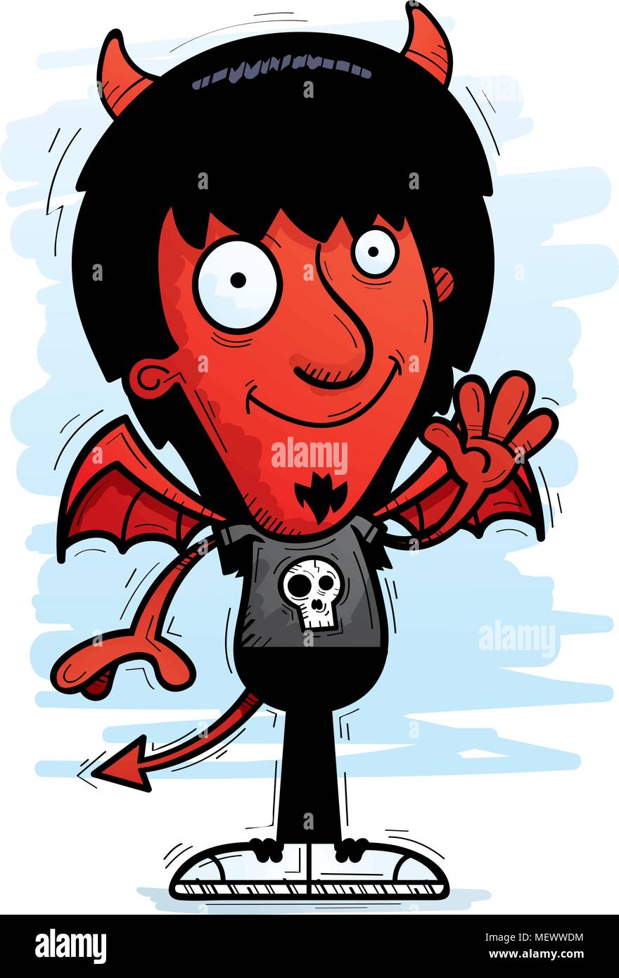 A cartoon illustration of a demon waving Stock Vector Image & Art - Alamy