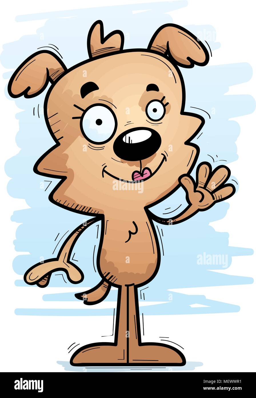 A cartoon illustration of a female dog waving Stock Vector Image & Art ...