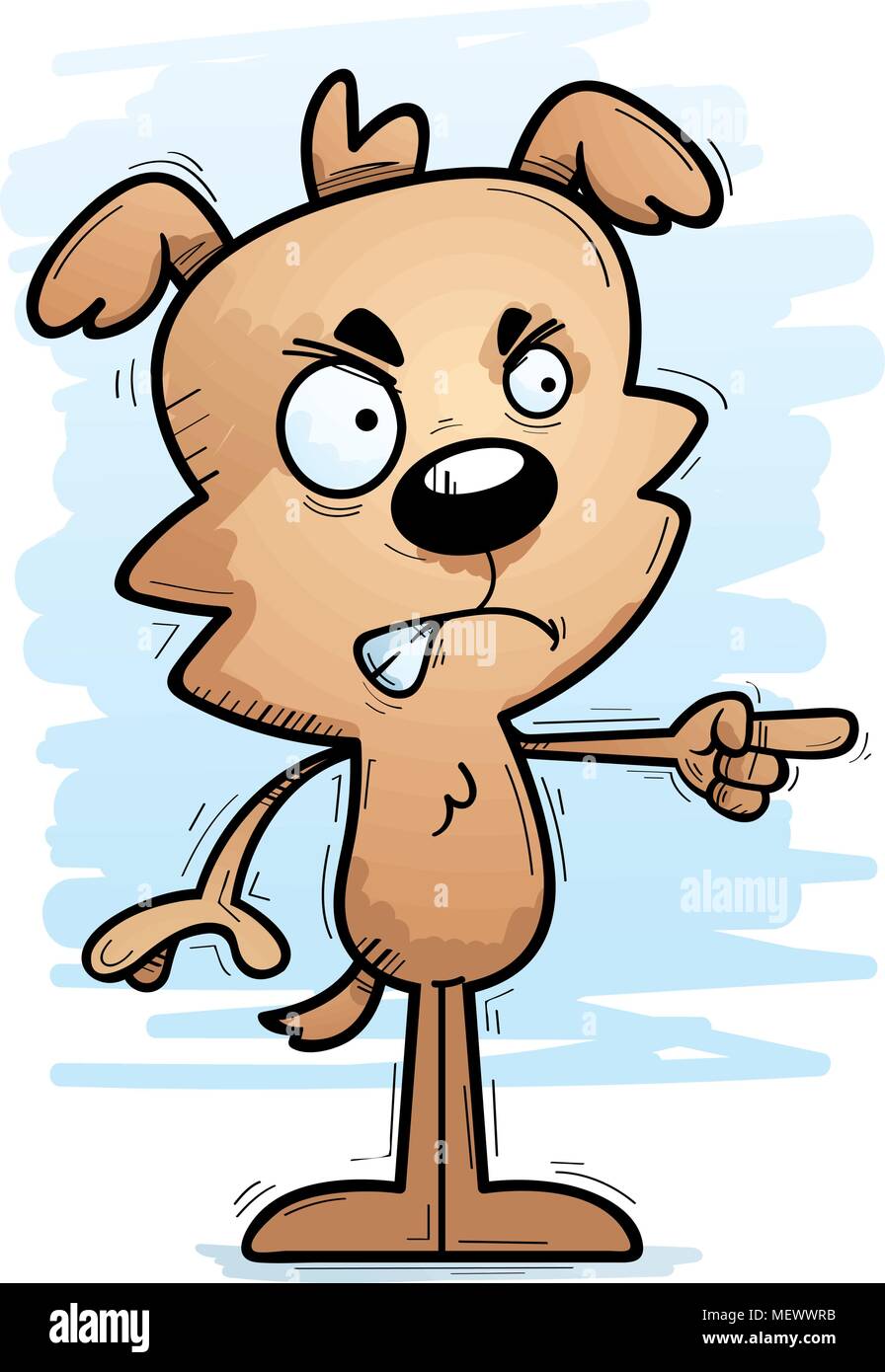 A cartoon illustration of a male dog looking angry and pointing Stock ...