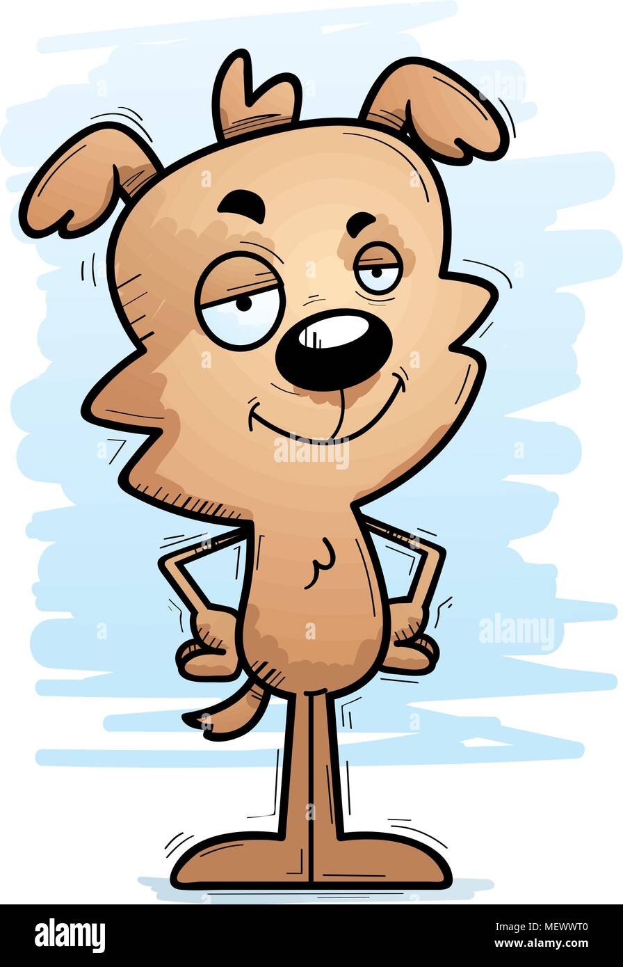 A cartoon illustration of a male dog looking confident Stock Vector ...