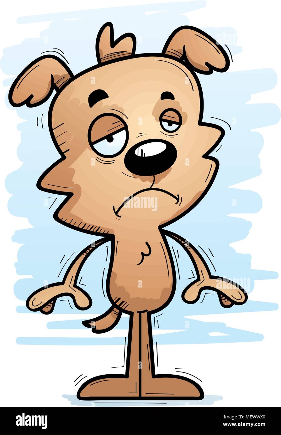 A cartoon illustration of a male dog looking sad Stock Vector Image ...