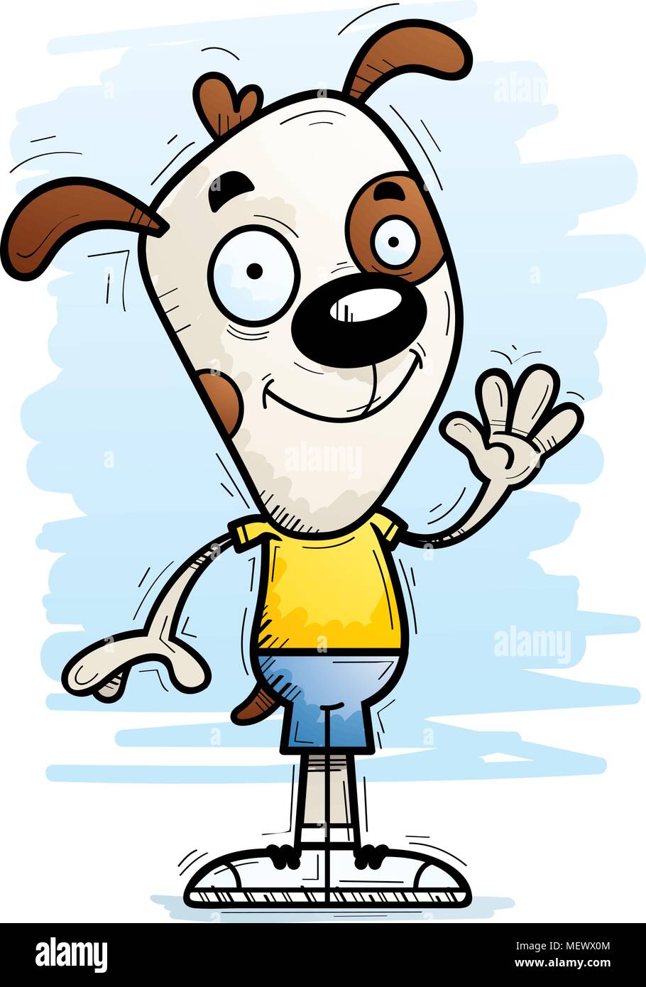 A cartoon illustration of a dog waving Stock Vector Image & Art - Alamy