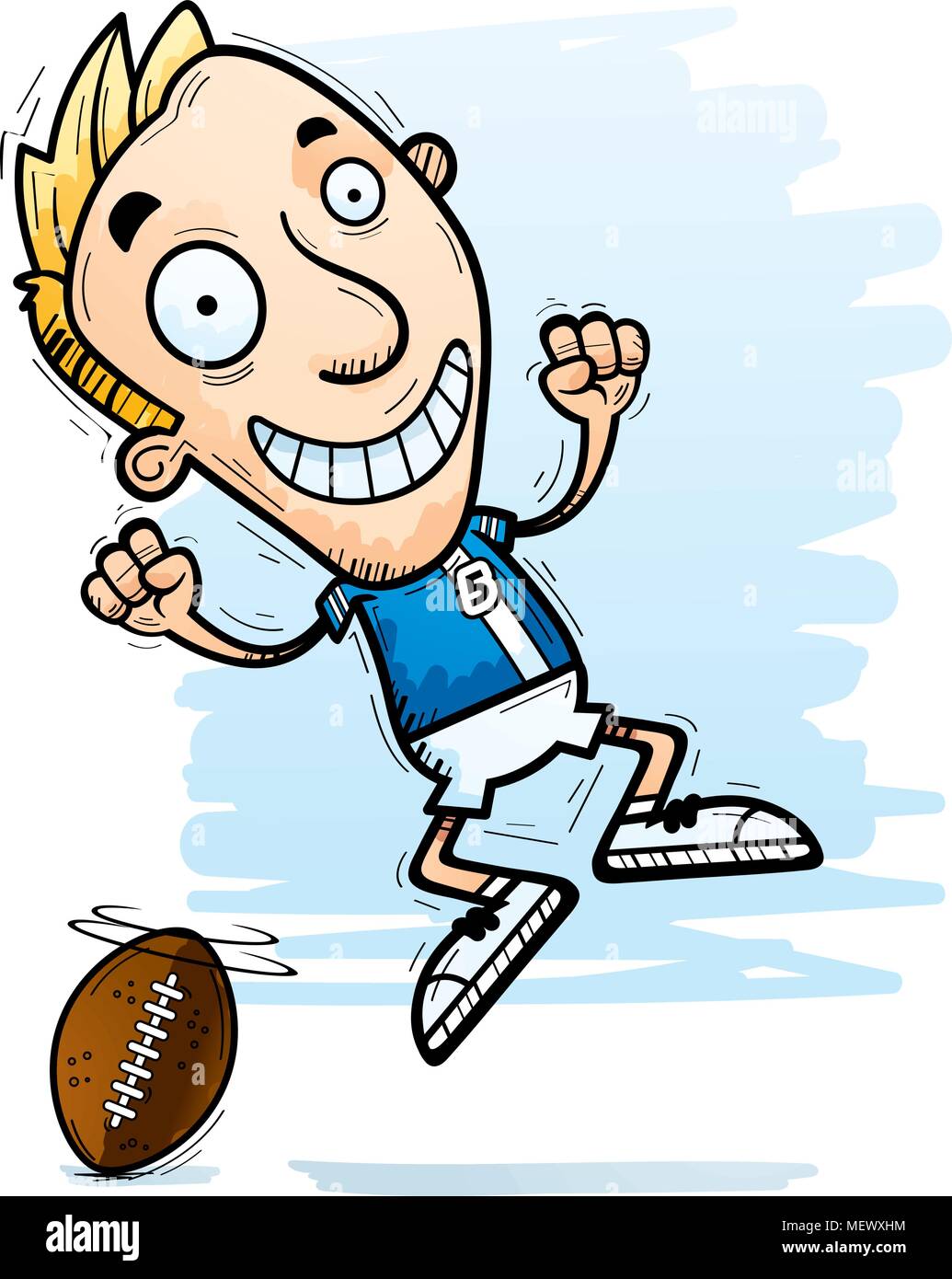 A cartoon illustration of a man football player jumping Stock Vector ...