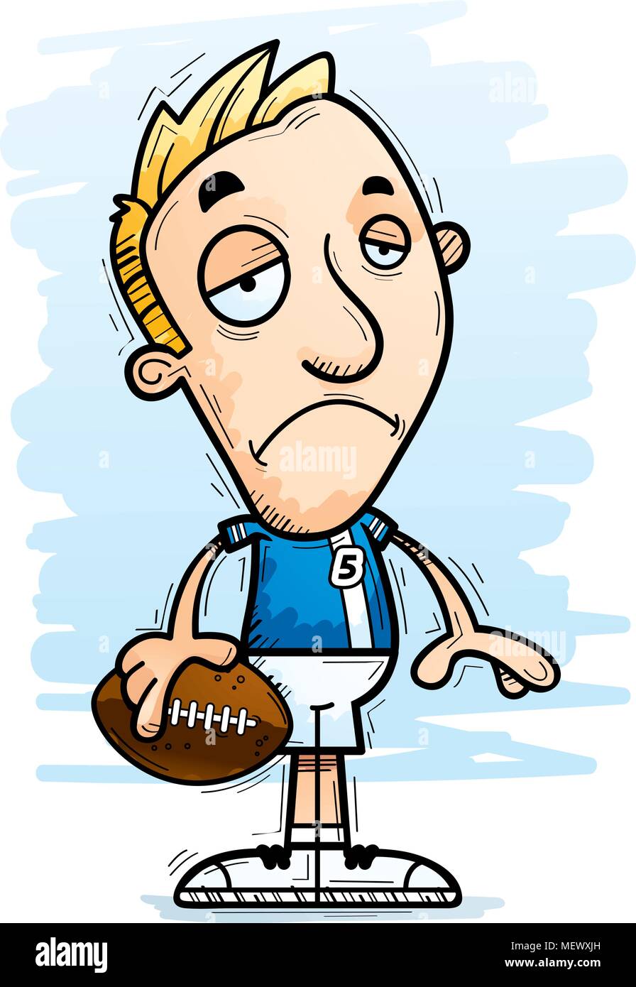 A cartoon illustration of a man football player looking sad Stock ...