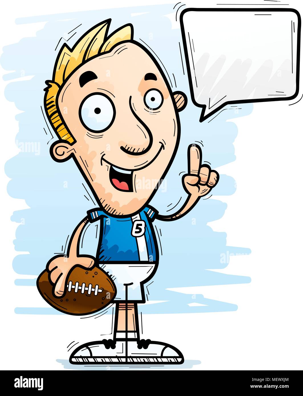 A cartoon illustration of a man football player talking Stock Vector ...
