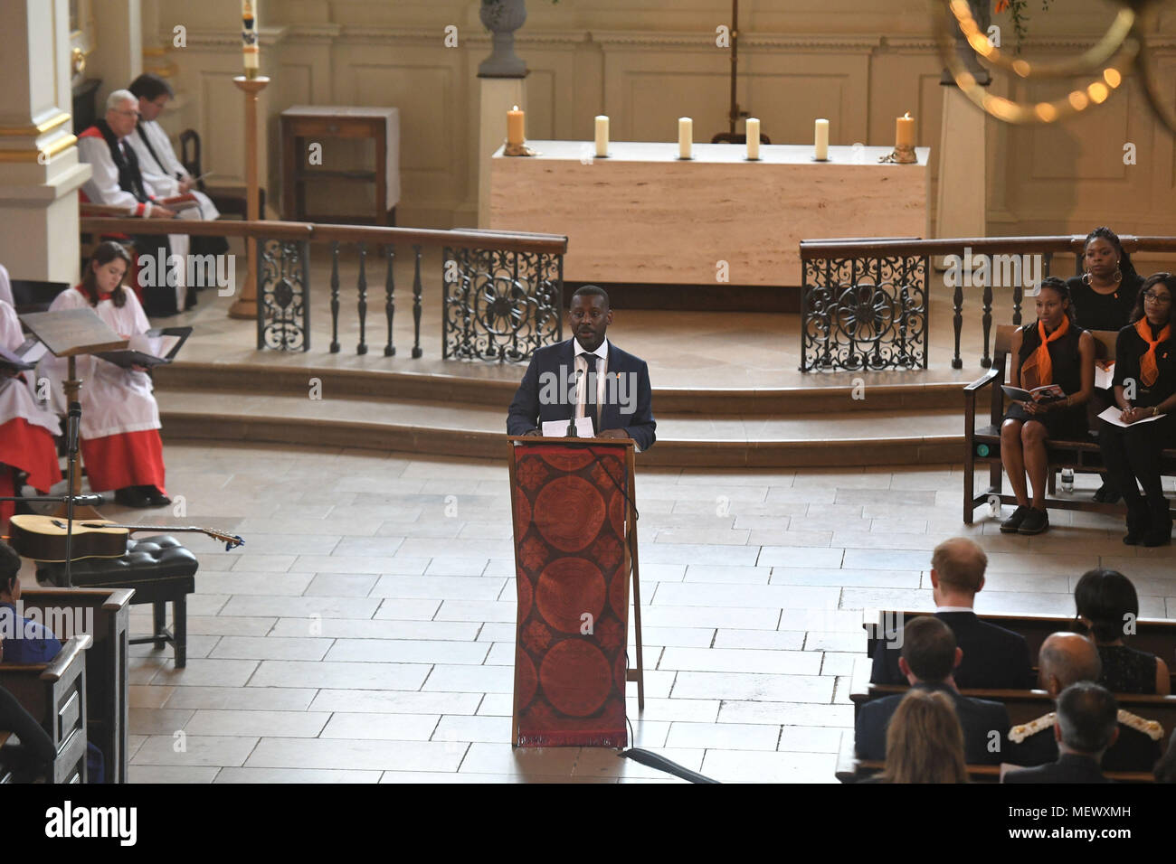 Stuart Lawrence speaking during the memorial service at St Martin-in ...