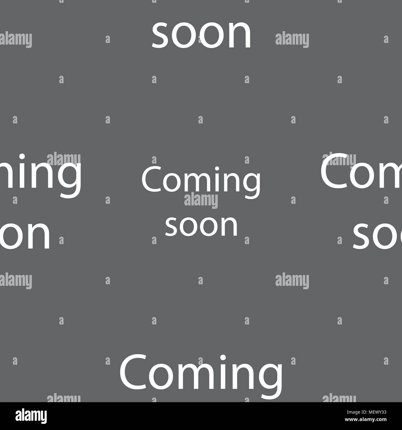 Coming soon sign icon. Promotion announcement symbol. Seamless pattern ...