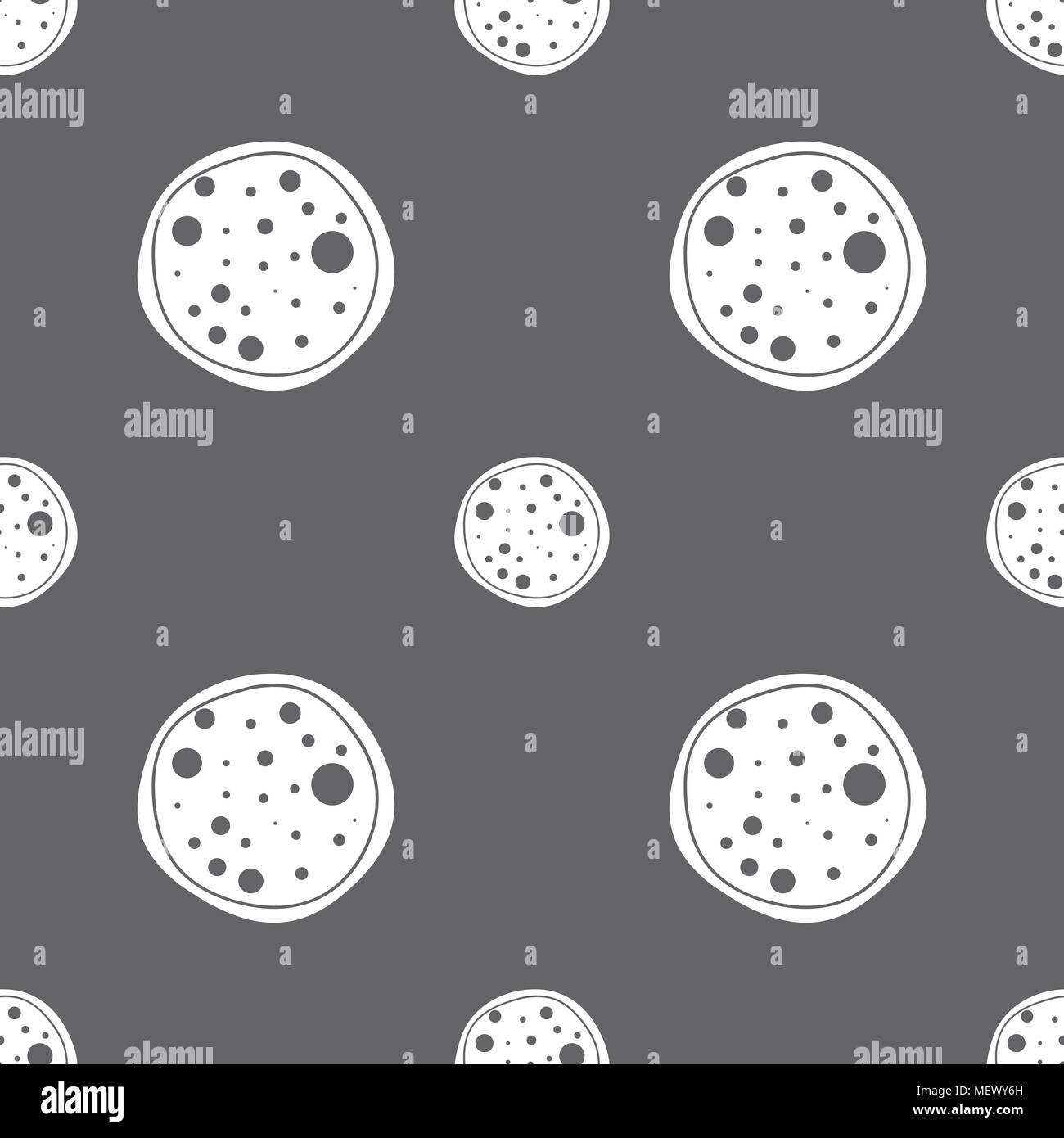 Pizza Icon. Seamless pattern on a gray background. Vector illustration ...