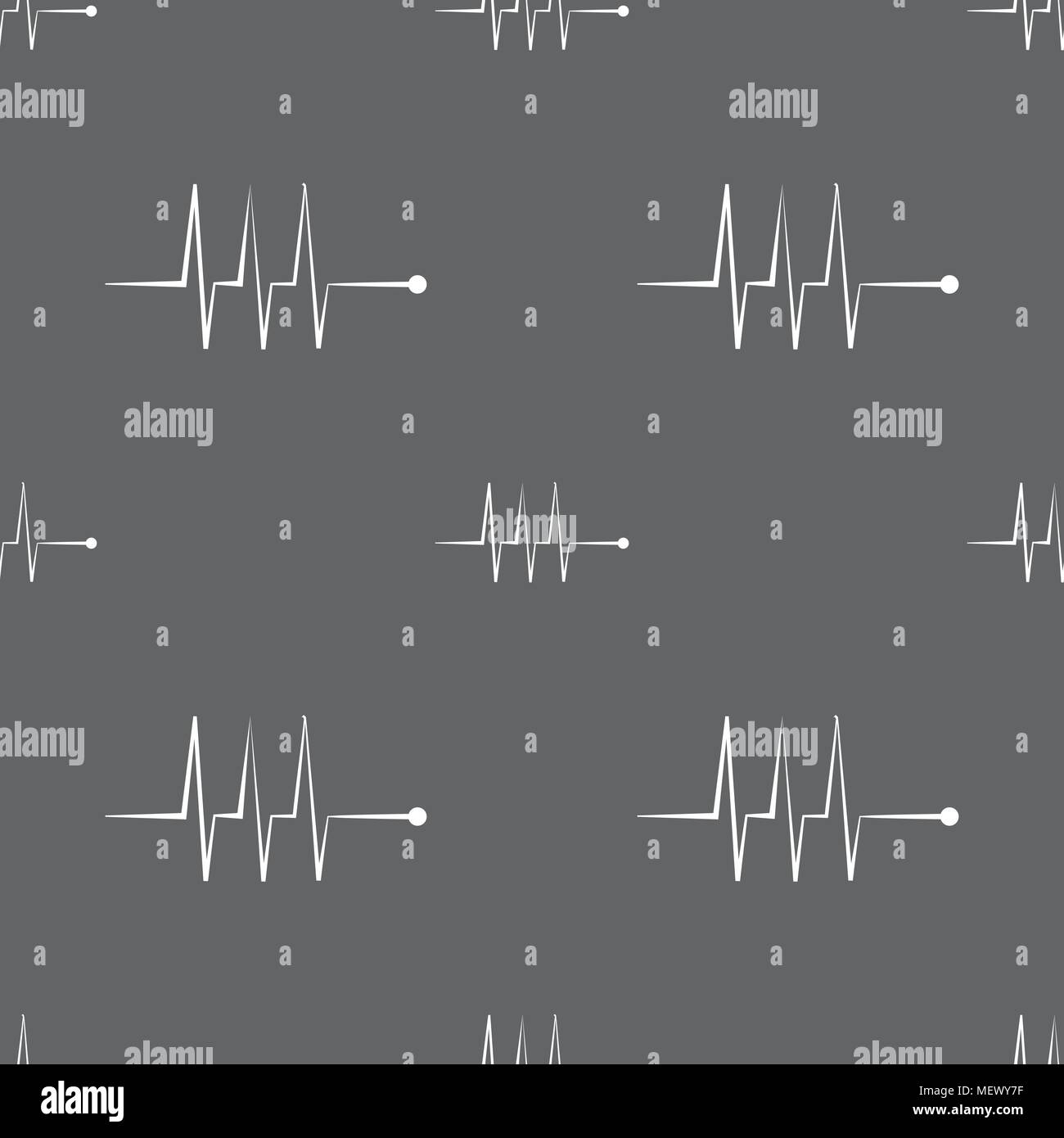 Cardiogram monitoring sign icon. Heart beats symbol. Seamless pattern ...