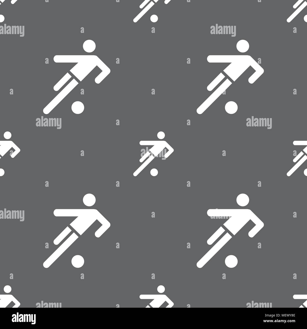 football player icon. Seamless pattern on a gray background. Vector ...