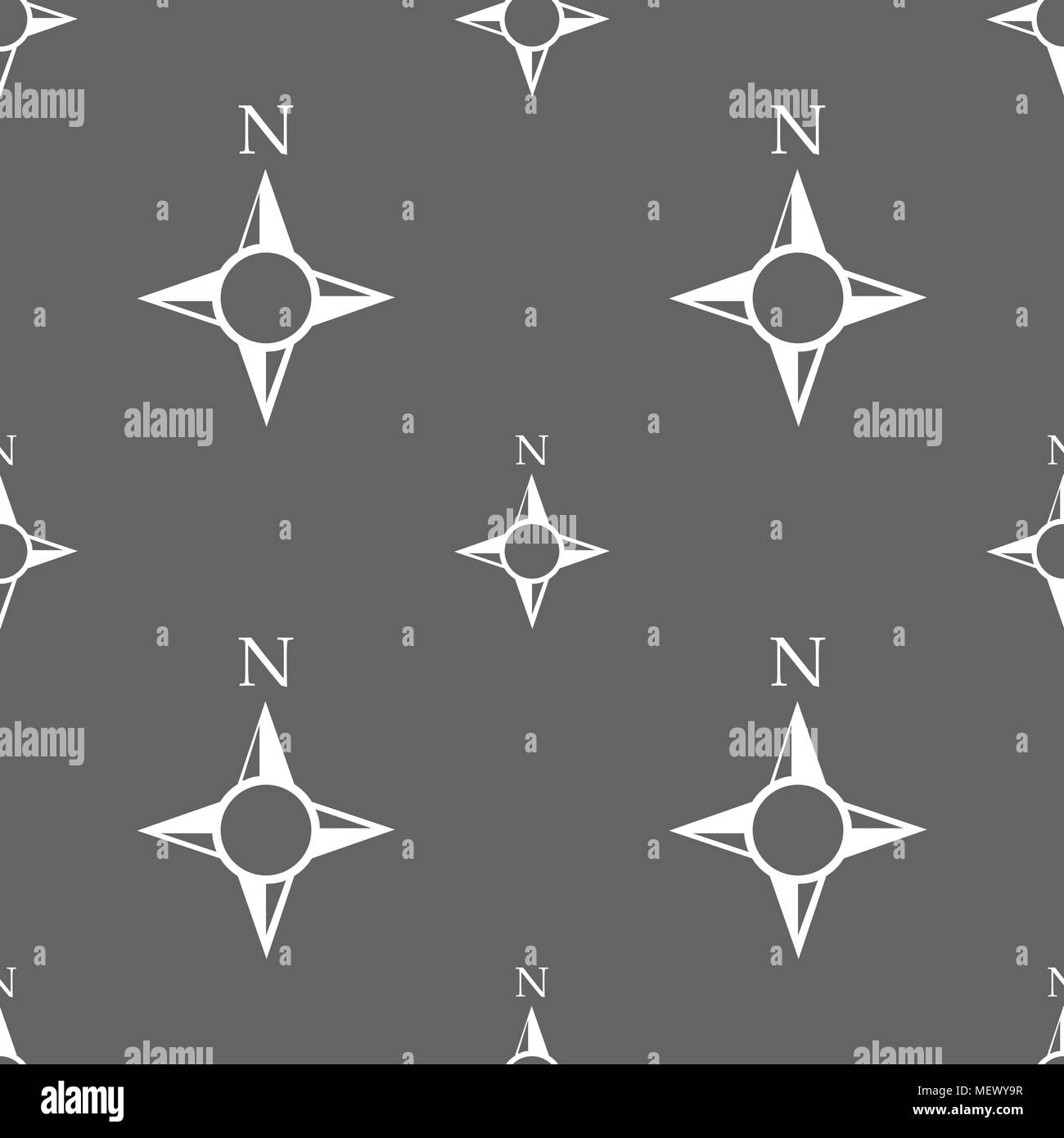 Compass sign icon. Windrose navigation symbol. Seamless pattern on a ...