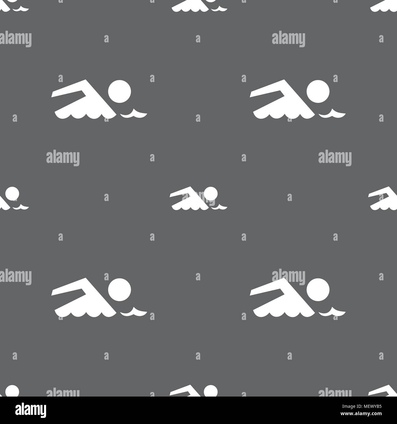 Swimming sign icon. Pool swim symbol. Sea wave. Seamless pattern on a ...