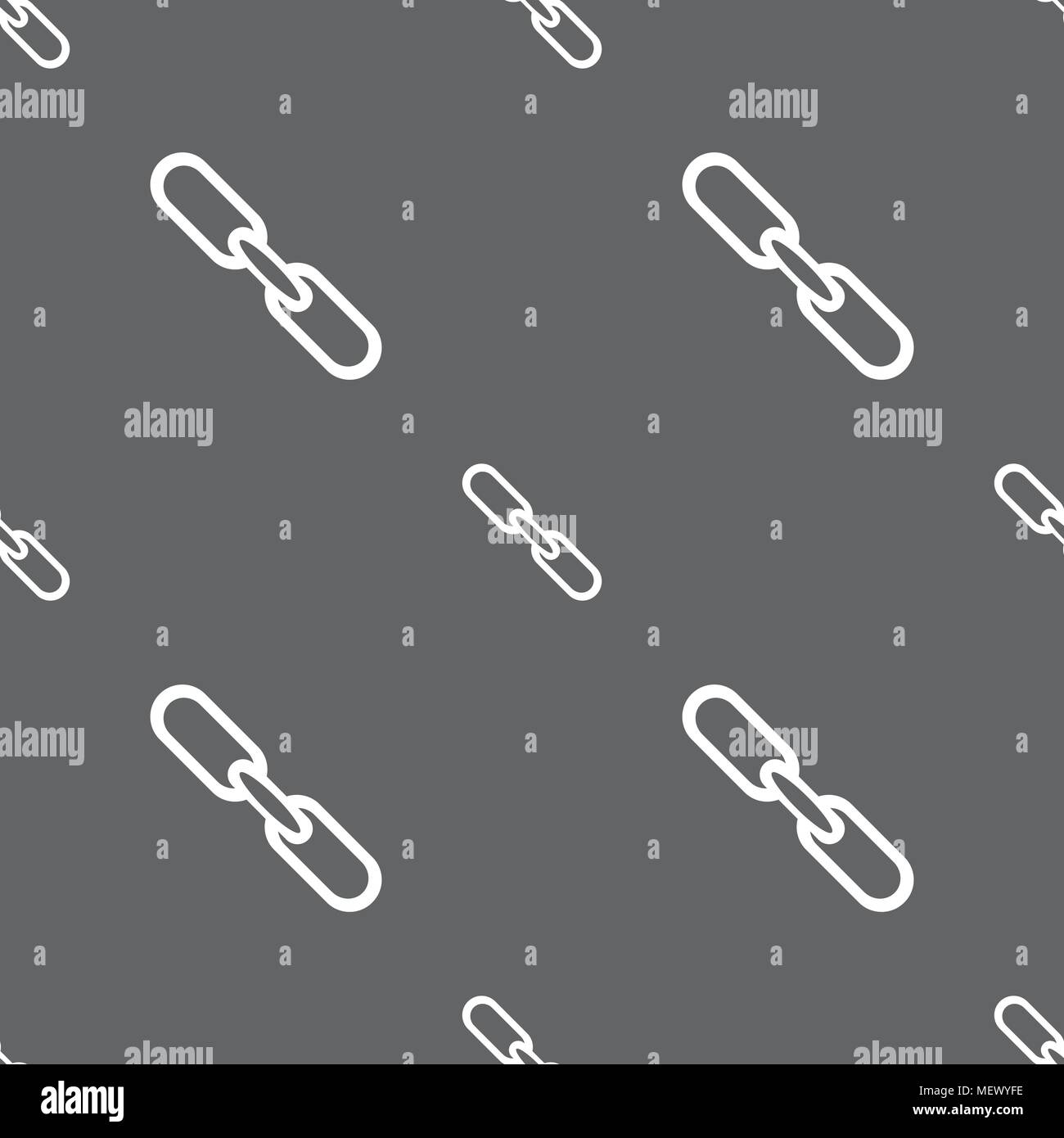 Link sign icon. Hyperlink chain symbol. Seamless pattern on a gray ...