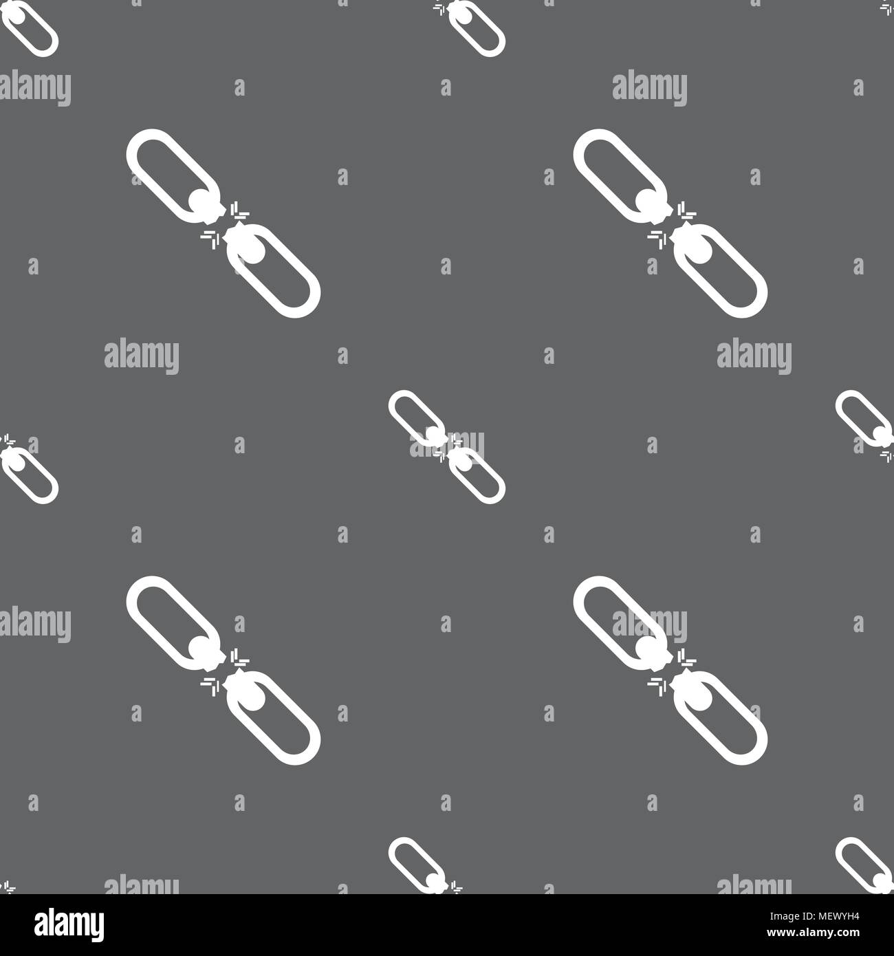 Broken connection flat single icon. Seamless pattern on a gray ...