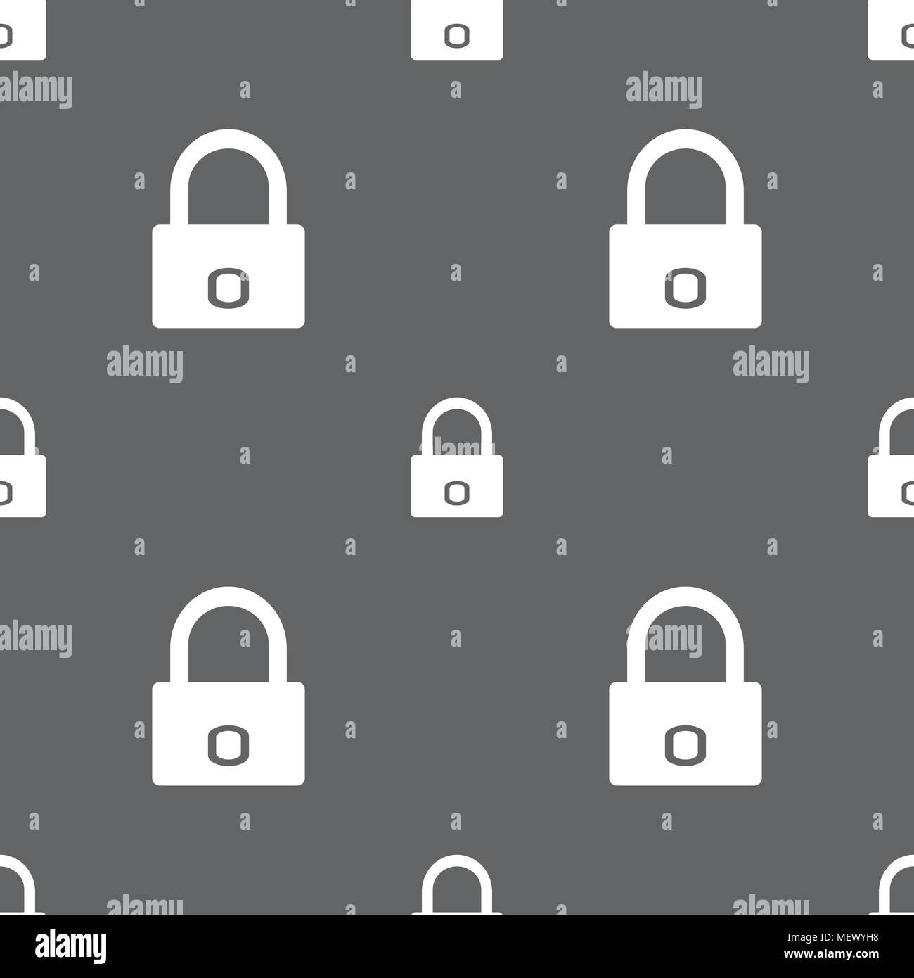 Lock sign icon. Locker symbol. Seamless pattern on a gray background ...